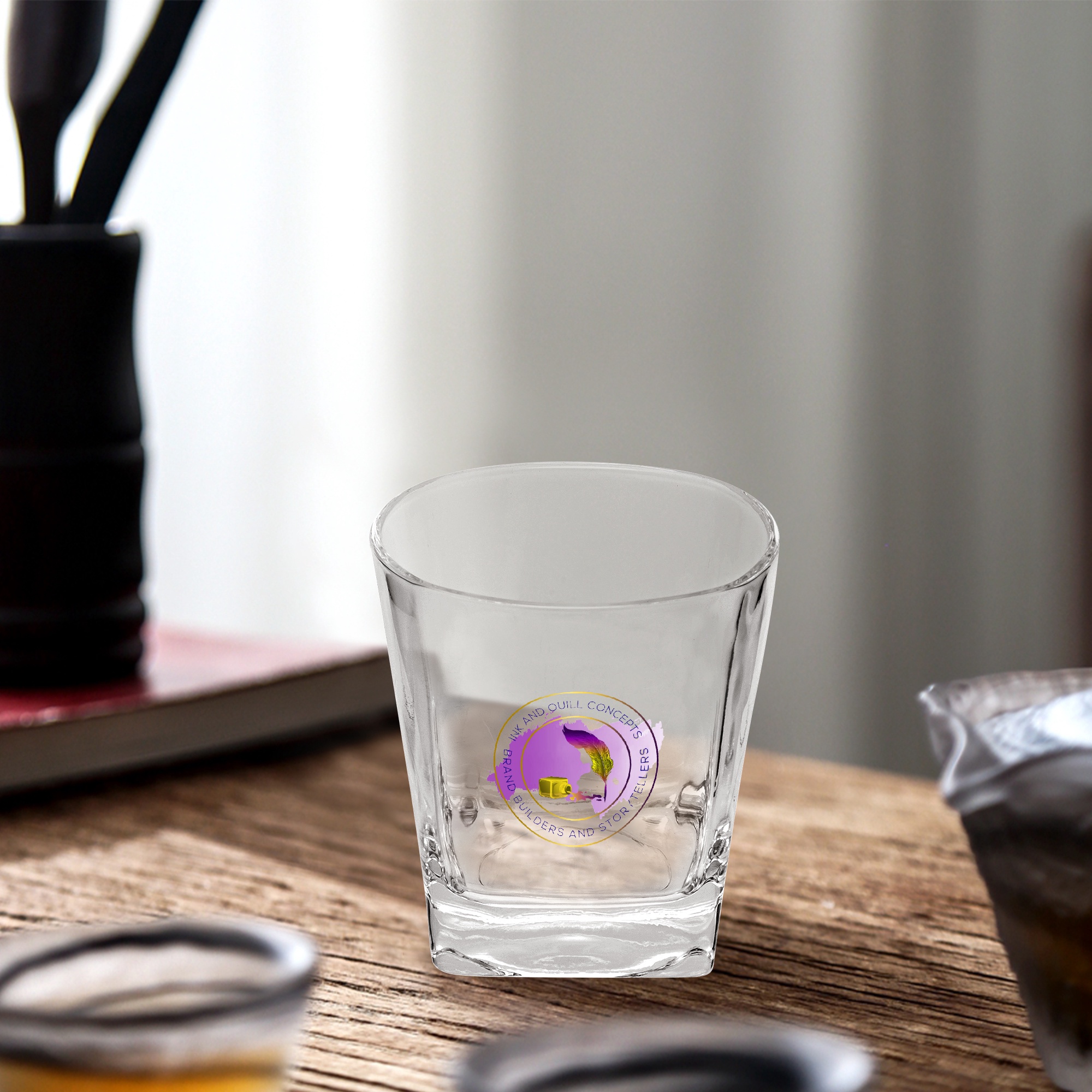 10oz Square Whiskey Glasses Ink And Quill Concepts